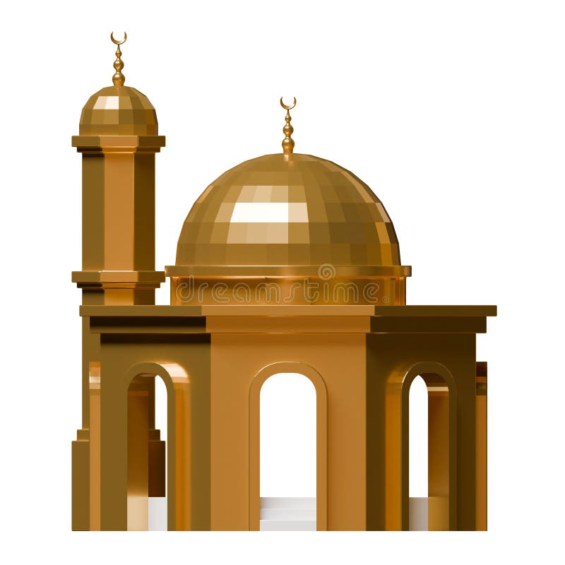Hexagon Mosque 3D Render Design Element Front Flat View Stock ...