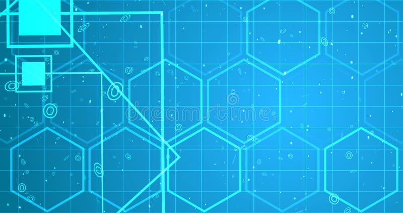 Hexagon Network with Square Geometry Shapes Moving. Stock Illustration ...