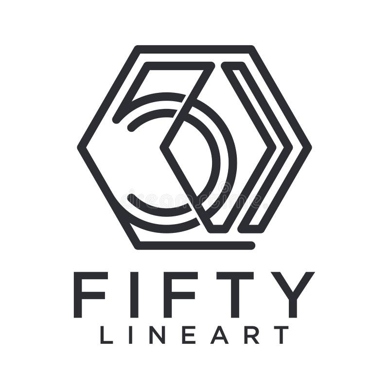 Hexagon Number 50 Vector Logo Stock Vector - Illustration of flat, deco ...
