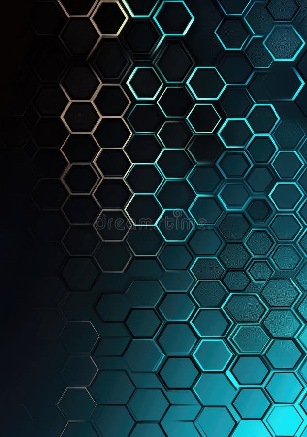 Hexagon Pattern Background with Blue and Gold Gradient Lighting Effect ...