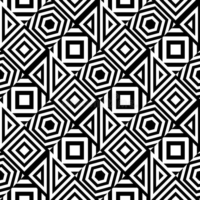 Hexagon Pattern on Black and White Background Stock Vector ...