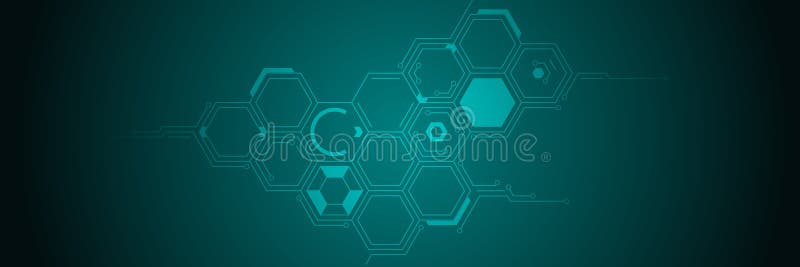 Hexagon Pattern with Circuit-like Connections. Centralized Hexagonal ...