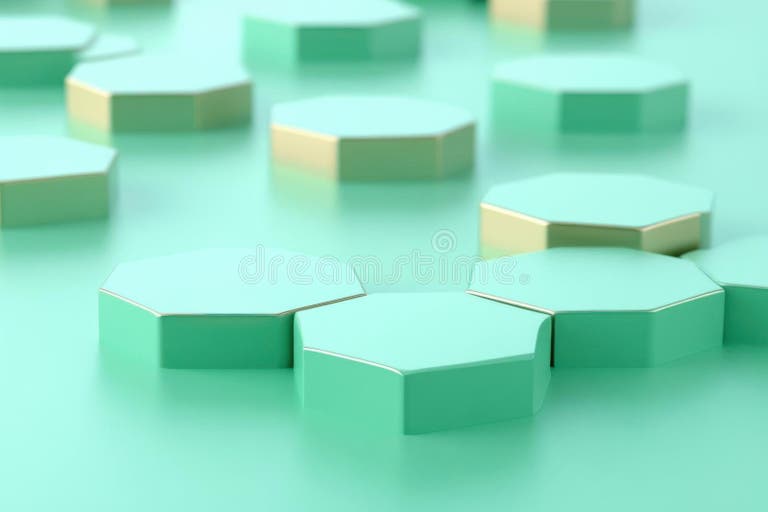 Hexagon Pattern Creates a Mint Green Abstract Presentation with Elegant ...