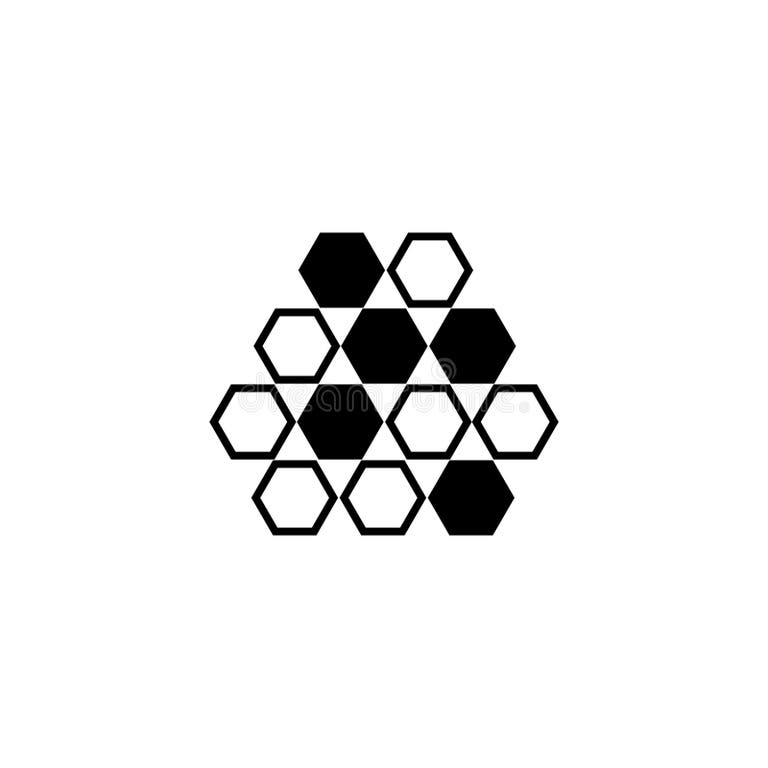 Hexagon Pattern. Geometric Vector Shape. Abstract Black and White ...