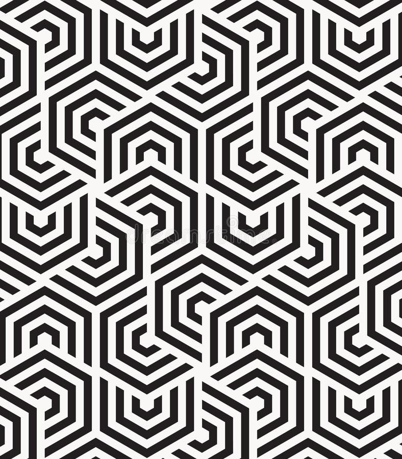 Hexagon Pattern, Stylish Monochrome, Vector Pattern. Stock Vector ...