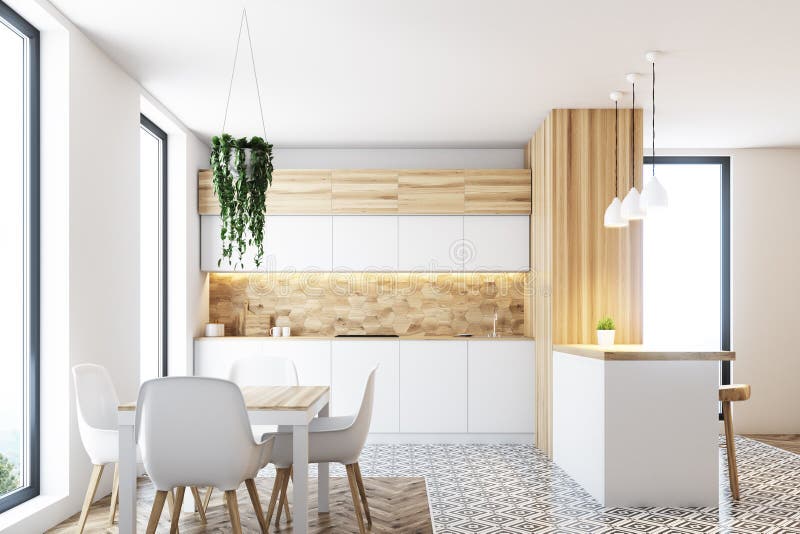 Wooden Hexagon Office Table Top View Stock Illustration - Illustration ...