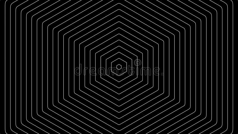 Hexagon Pulse Geometric on Blue Background Loop. Radio Waves Endless ...