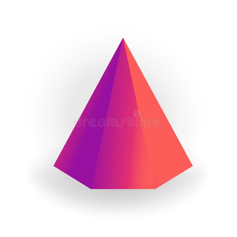 Pyramid - 3D Geometric Shape with Holographic Gradient Isolated on ...