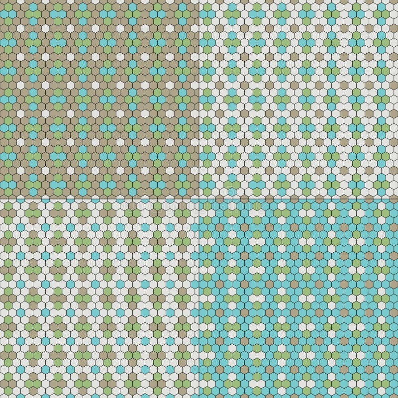 Hexagon Seamless Abstract Tile Patterns Blue Tan Green Stock Vector ... Hexagon Seamless Abstract Tile Patterns Blue Tan Green Stock Vector ...