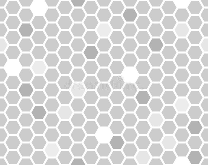 Hexagon Seamless Pattern. Grayscale Random Shade Honeycomb Line ...