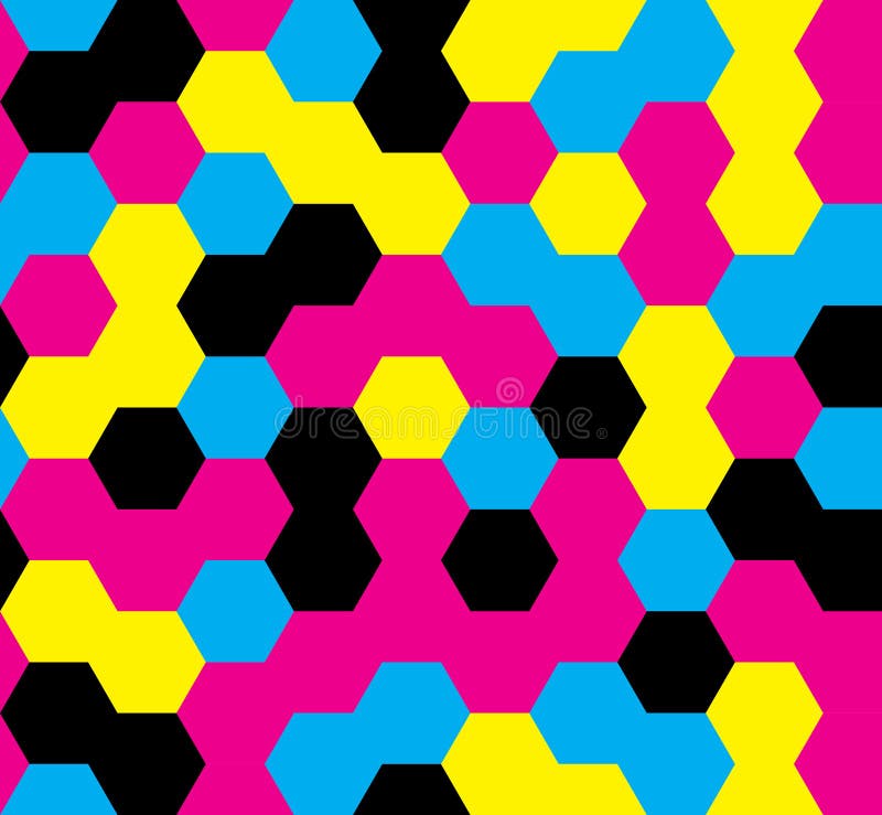 Hexagon seamless pattern stock illustration. Illustration of colorful ...