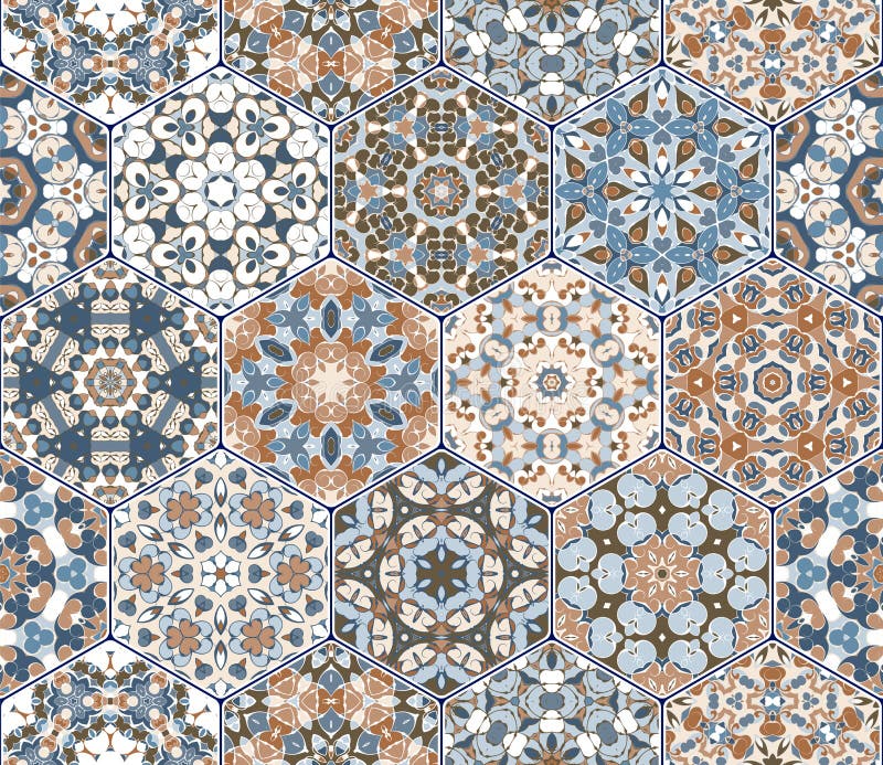 Hexagon set template stock vector. Illustration of ethnic - 97480511