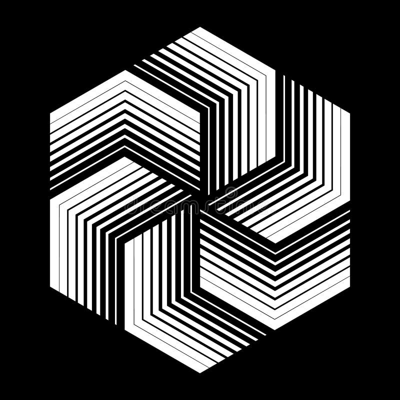 Hexagon Shape with Linear Dynamic Elements. Abstract Geometric Art Line ...