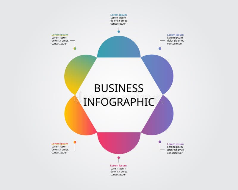 Hexagon Shape Template for Business Infographic for Presentation for 6 ...