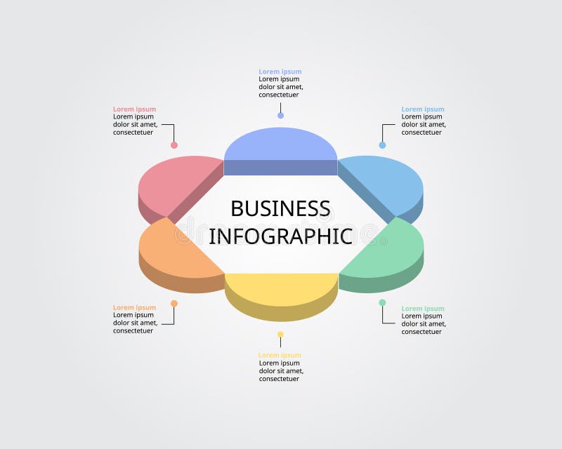 Hexagon Shape Template for Business Isometric Infographic for ...