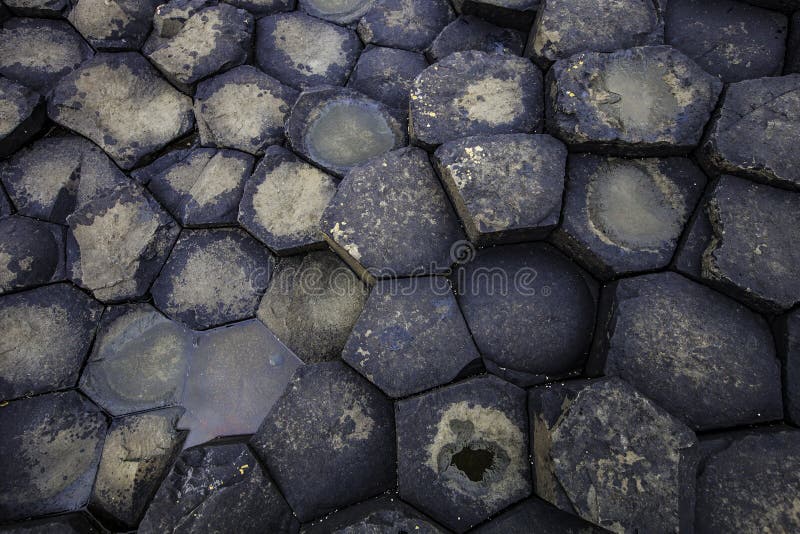 Hexagon Shaped Basalt Formations of the Giants Causeway Stock Image - Image of formation ...
