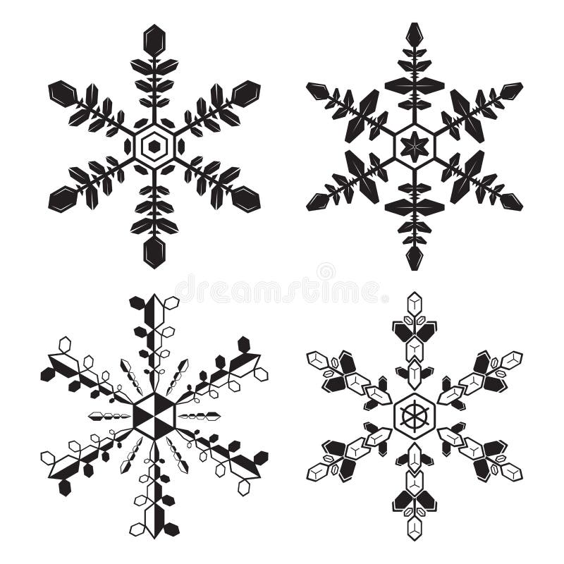 Hexagon Snowflake Vector for Christmas and New Year Decoration Stock ...