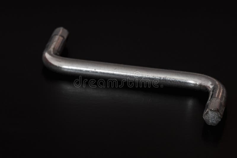 Two Hexagon Socket S Shaped Allen Keys in a Black Background Stock ...