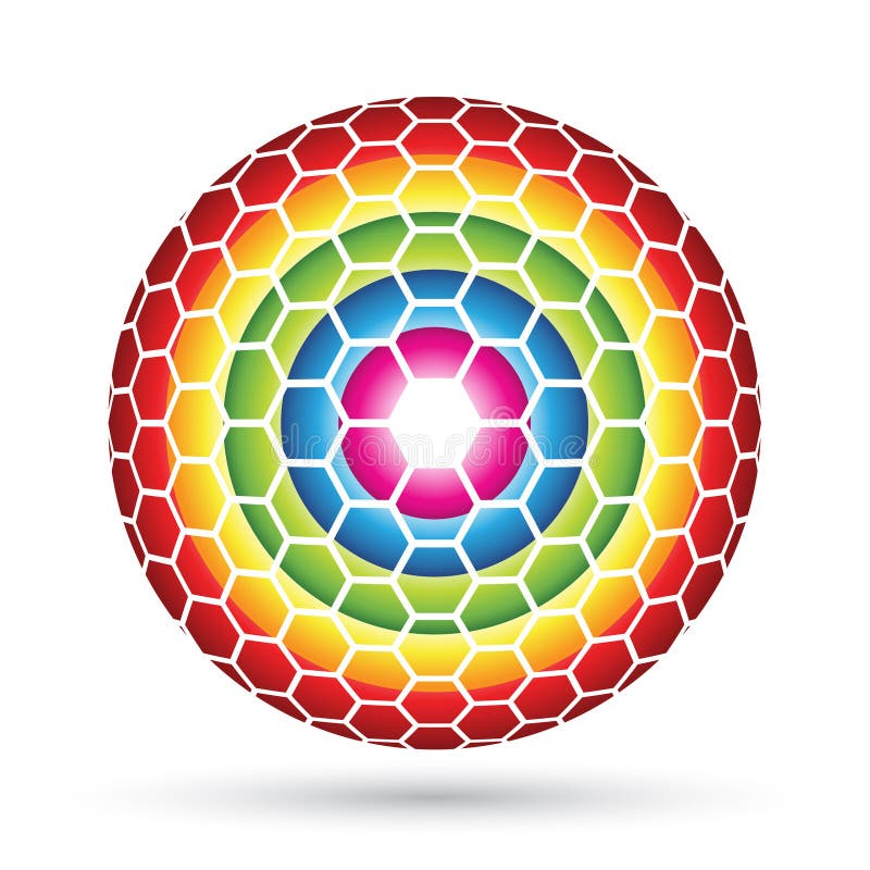 Hexagon Sphere stock vector. Illustration of beehive - 25649615