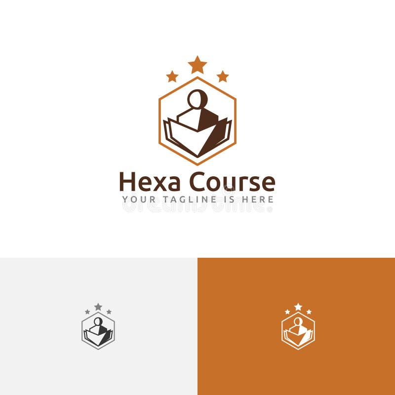 Hexagon Star Book School Course Study Education Academy Logo Stock ...