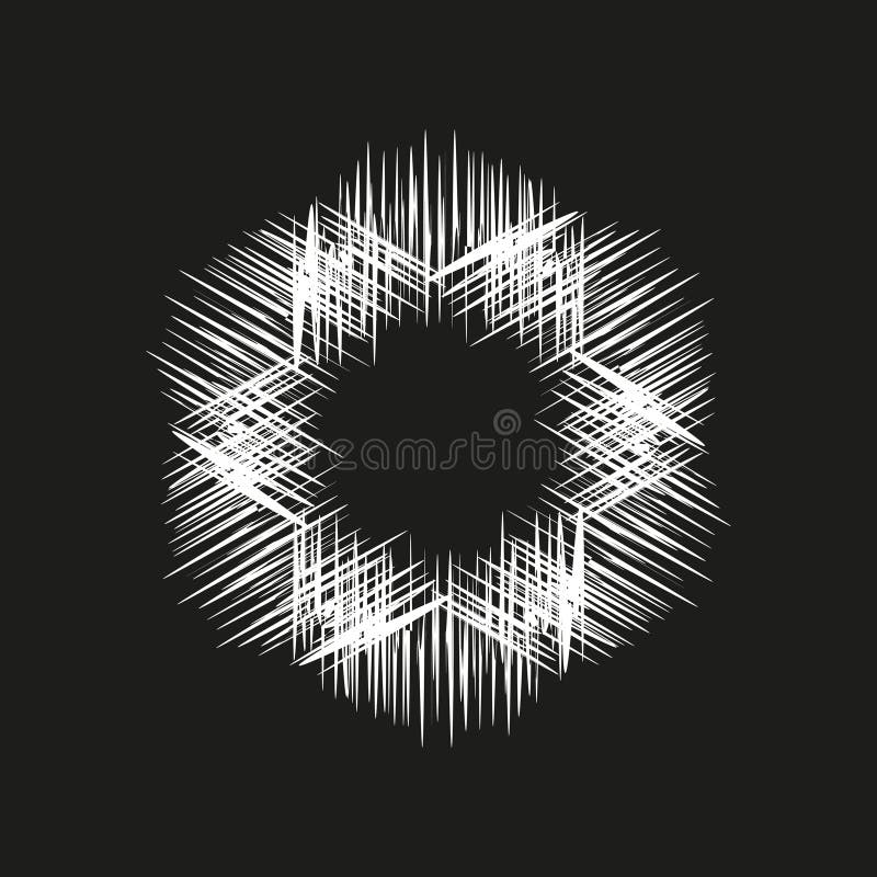 Hexagon Star. Line Pattern. Black Background. Vector Illustration Stock ...