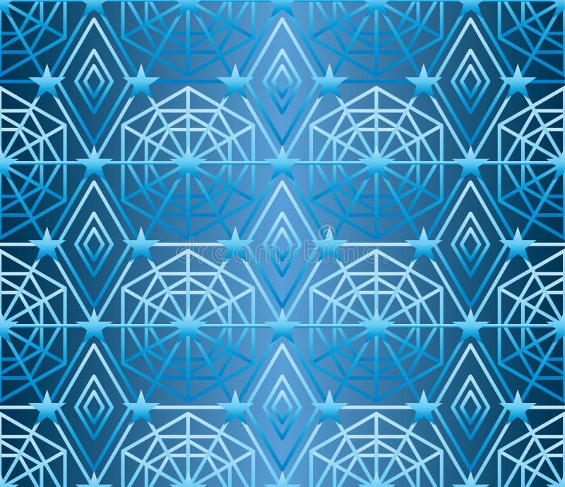 Hexagon Star Many Line Blue Seamless Pattern Stock Vector ...