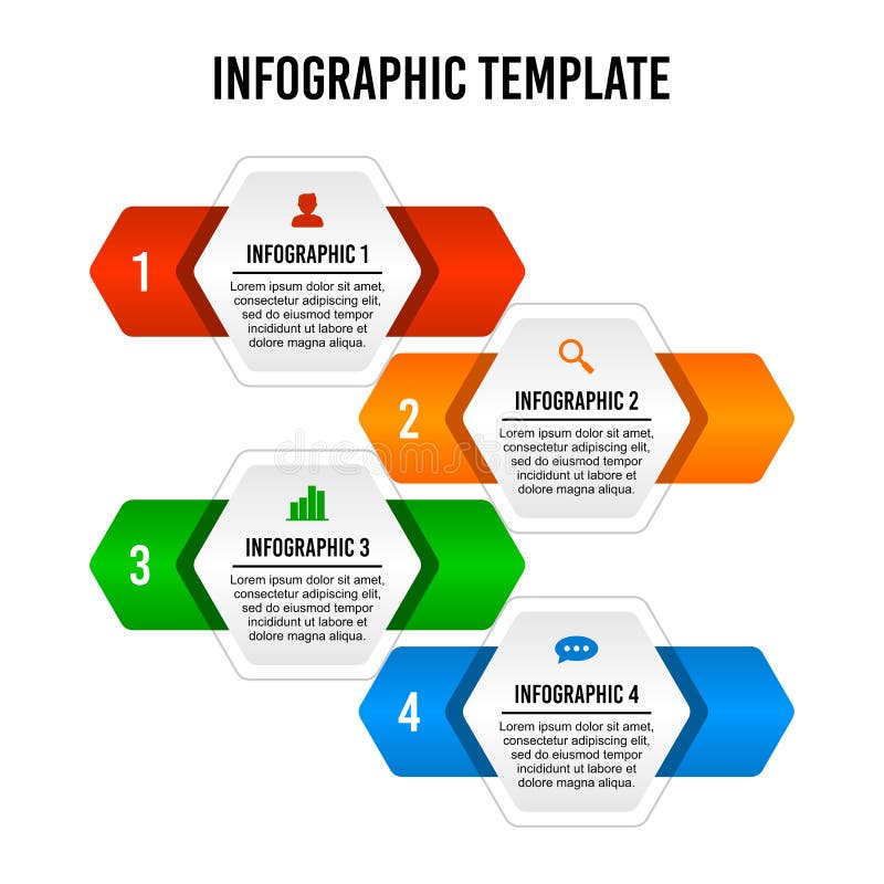 Hexagon Step Infographic Design Template. Stock Illustration ...
