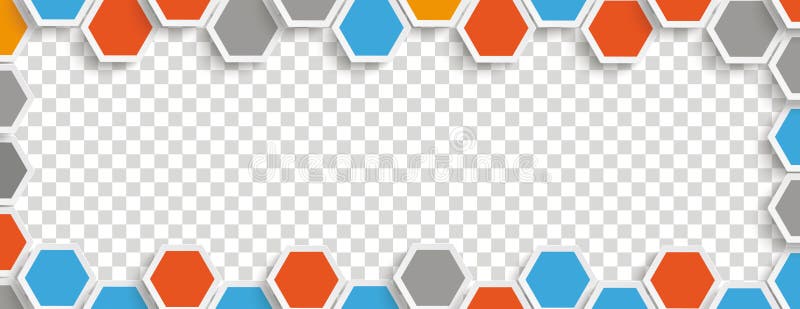 Colored Hexagon Structure Gray Transparent Header Stock Vector ...