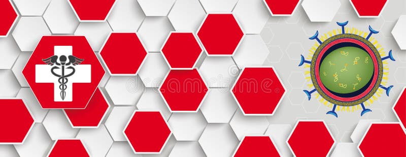 Hexagon Structure Corona Virus Aesculapian Staff Header Stock Vector ...