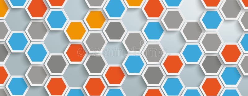 Colored Hexagon Structure Holes Background Header Stock Vector ...