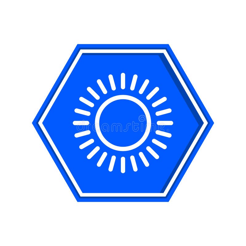 Hexagon Sun Flat Icon Design Stock Vector - Illustration of style ...