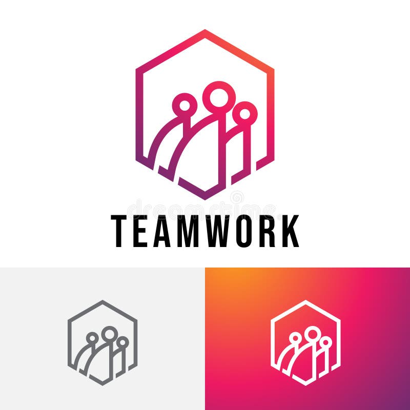Hexagon Team Work Teamwork Leader Office Group Logo Stock Vector ...