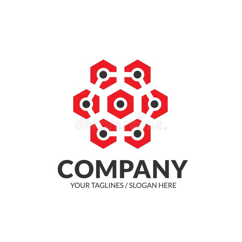 Hexagon Tech Science Logo Template. Stock Vector - Illustration of logo ...