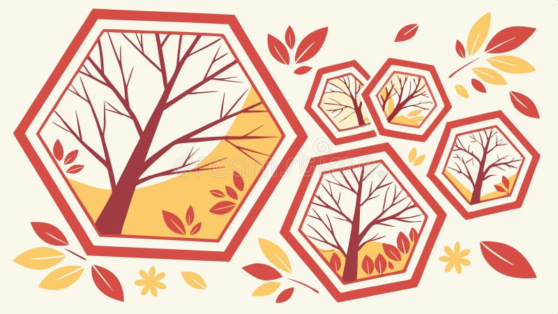 Hexagon Tree Pattern, Nature Vector Design Generative AI Stock ...