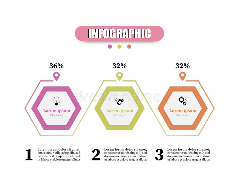 Hexagon Vector Illustration with 3 Steps, Options, Marketing Icons ...
