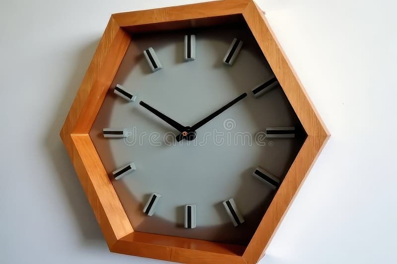 Hexagon Wall Clock Design stock illustration. Illustration of metal ...