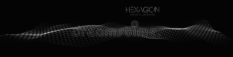 Hexagon Wave Vector Template. Modern 3d Graphic Geometric Background ...
