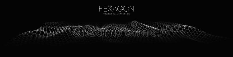 Hexagon Wave Vector Template. Modern 3d Graphic Geometric Background ...