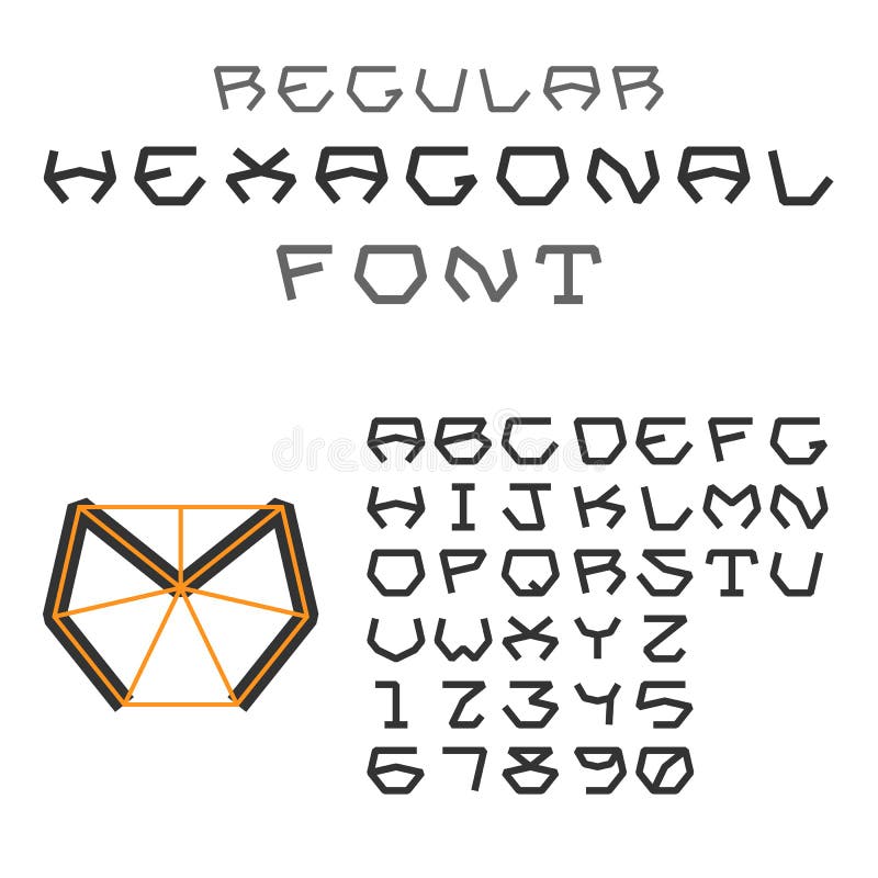 Hexagonal ABC. Geometric Font. Letters and Digits Stock Vector - Illustration of abstract ...