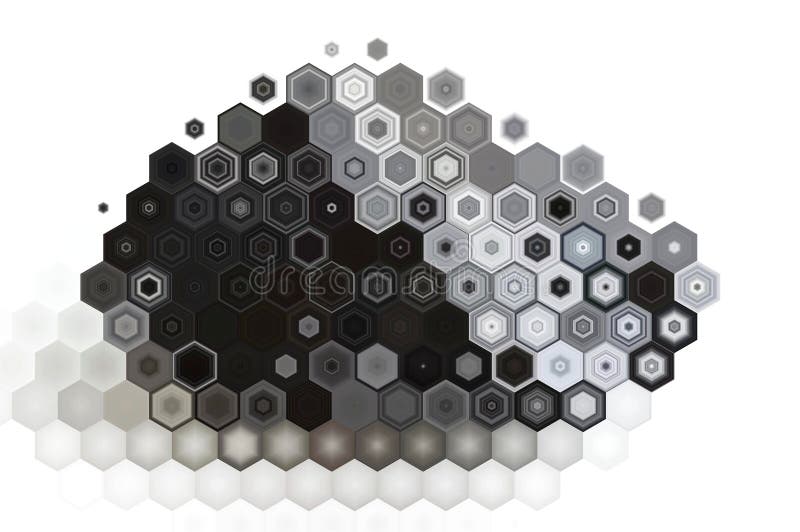 Hexagonal Abstract Art with Gradient Pattern on White Background. Stock ...