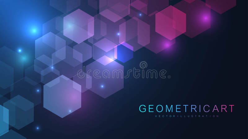 Hexagonal Abstract Background. Big Data Visualization. Global Network Connection Stock Vector ...