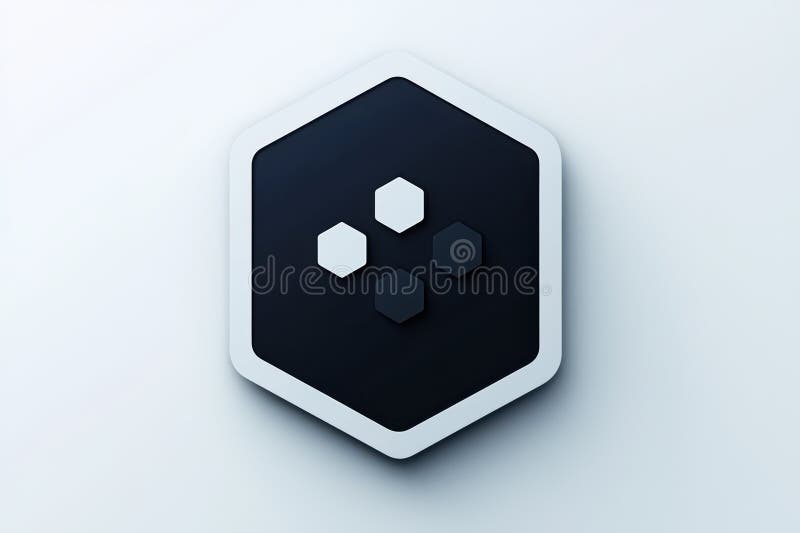 Hexagonal App Icon with Floating Bubbles and Futuristic Blue Design ...