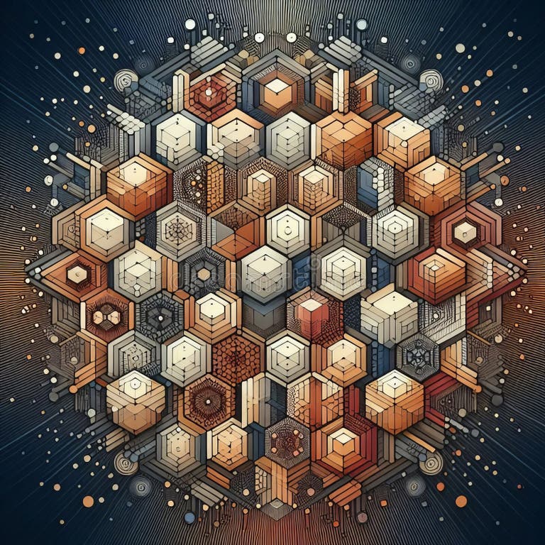 Hexagonal Array a Series of Hexagons Arranged in a Repeating Pat Stock ...