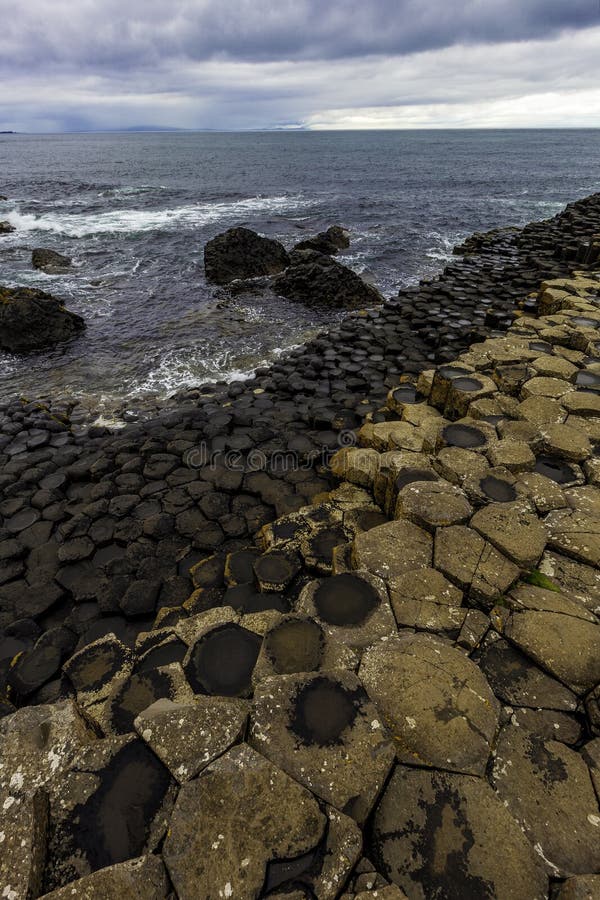 Hexagonal Basalt Rocks Formed Kirkja Cave at Hljodaklettar on Iceland ...