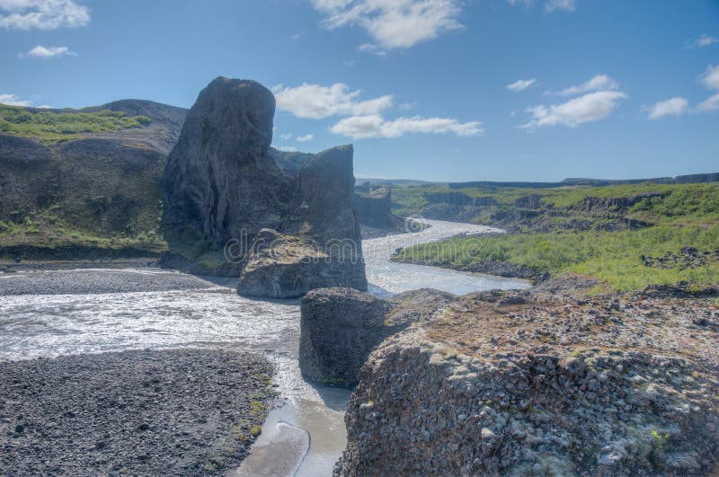 Hexagonal Basalt Rocks at Hljodaklettar on Iceland Stock Photo - Image ...