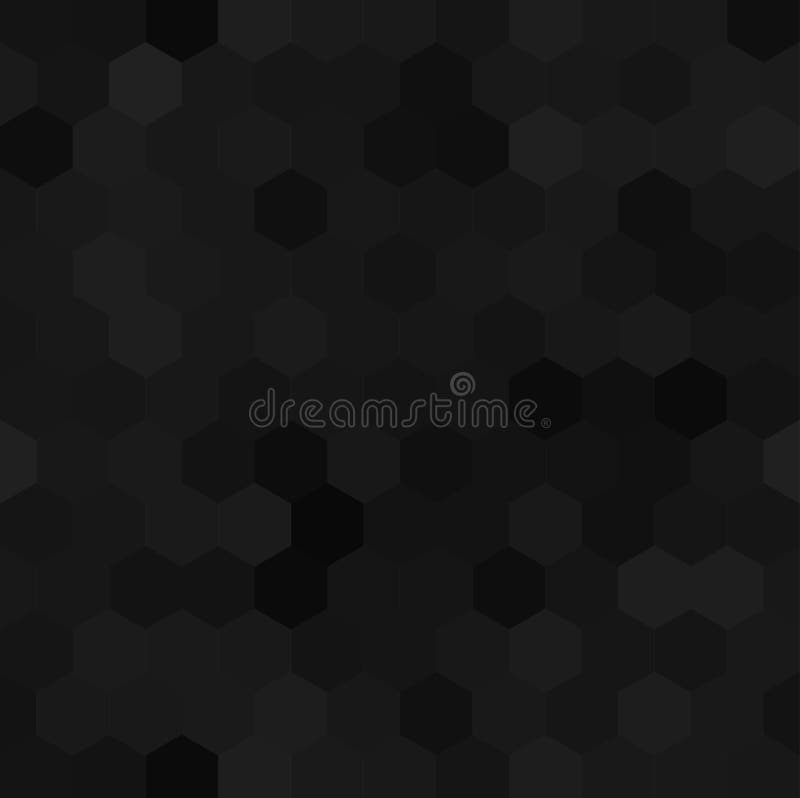 Hexagonal Black Seamless Pattern Stock Vector - Illustration of science ...