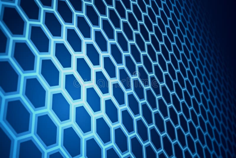 Hexagonal blue background stock illustration. Illustration of ...