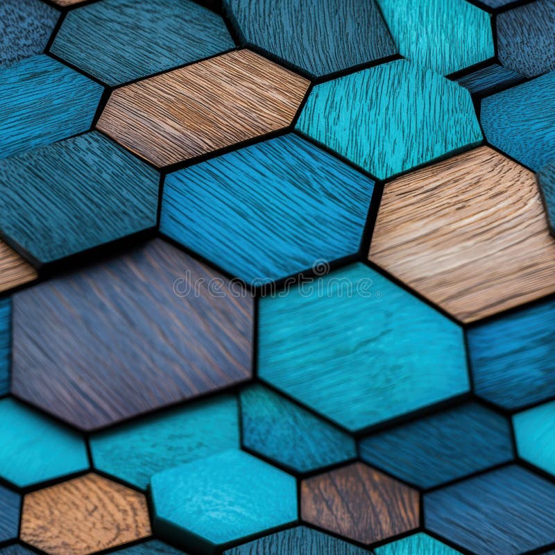 Hexagonal Blue Seamless Pattern Tiles for Modern Interior Design Stock ...