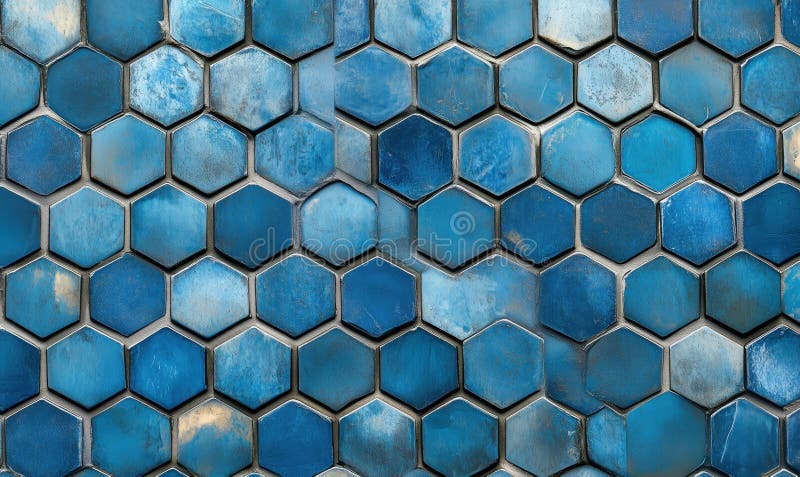 Hexagonal Blue Tiles Arranged in a Stunning Mosaic Pattern Showcasing ...