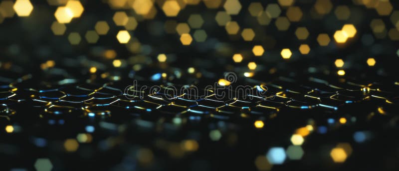 Hexagonal Bokeh Texture with Light Patterns and Structured Designs on a ...